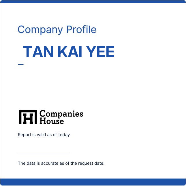 TAN KAI YEE | Companies House Registry Search